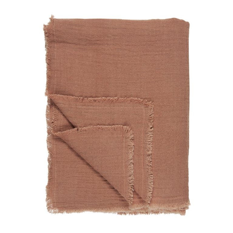 Plaid en gaze de coton - Terracotta