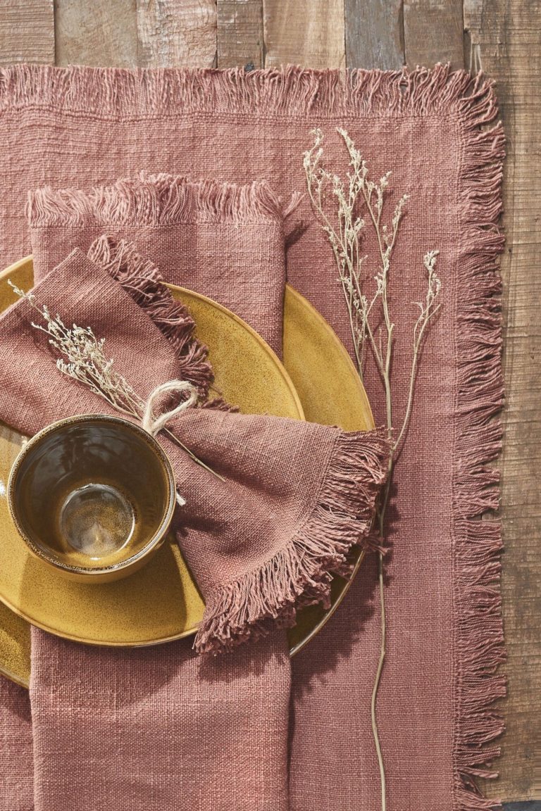 Set de 4 serviettes de table en coton - Terracotta