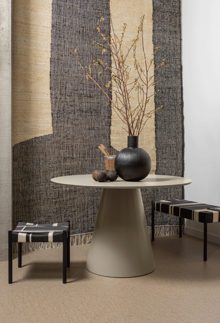 Table à manger ronde - Beige